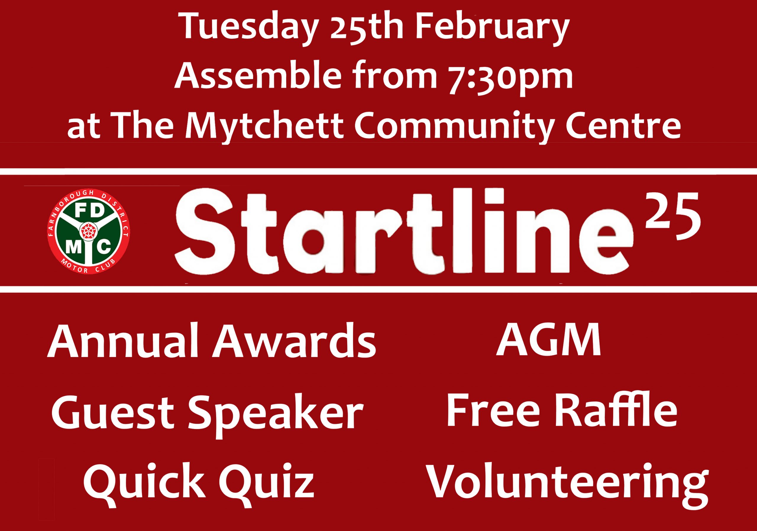 Social: Startline '25 inc AGM & Annual Awards - Farnborough District ...